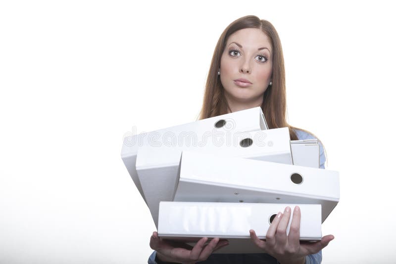 Female Officer Carries Stack Folders Stock Photos - Free & Royalty-Free ...