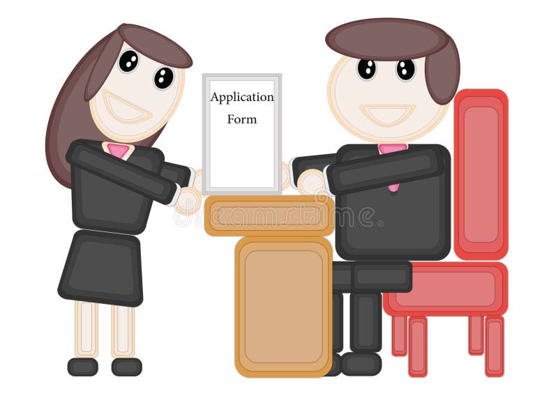 Female Officer Send Application Form Design Stock Illustration ...