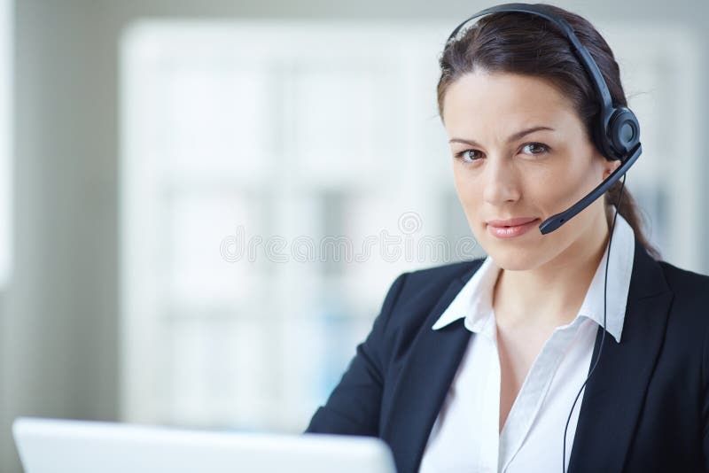Female operator stock image. Image of business, pretty - 63778169