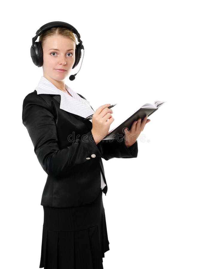 Female operator in headset stock image. Image of friendly - 16911245