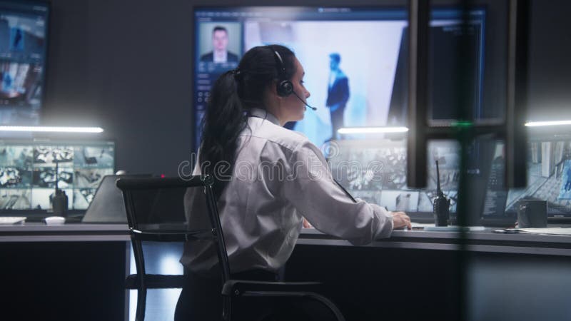 Female Operator Using Computer To Launch Rocket in Office Stock Video ...