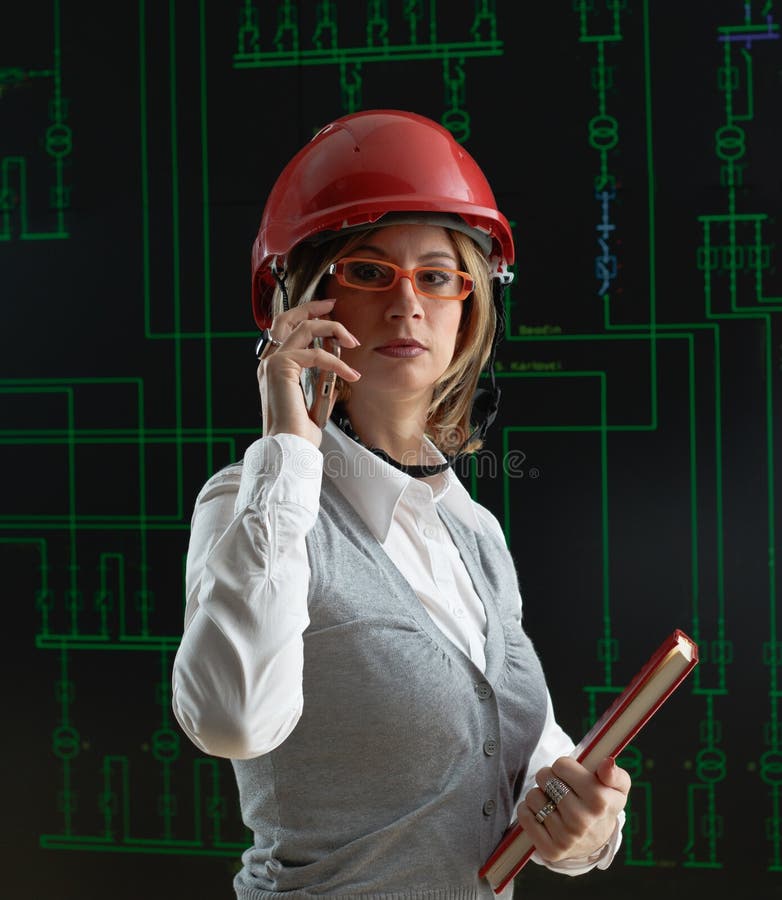 Female Operator Make Call in Power Distribution Control Center Stock ...