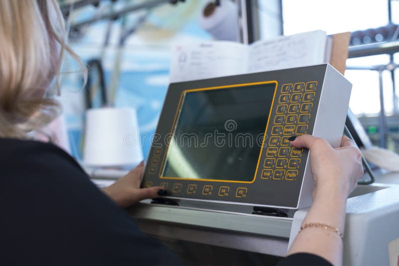 Knitting Machine Control Panel View Stock Image - Image of factory ...