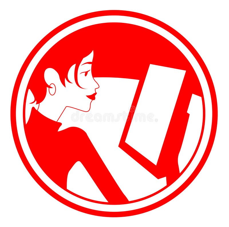 Female operator sign stock vector. Illustration of meeting - 19722158