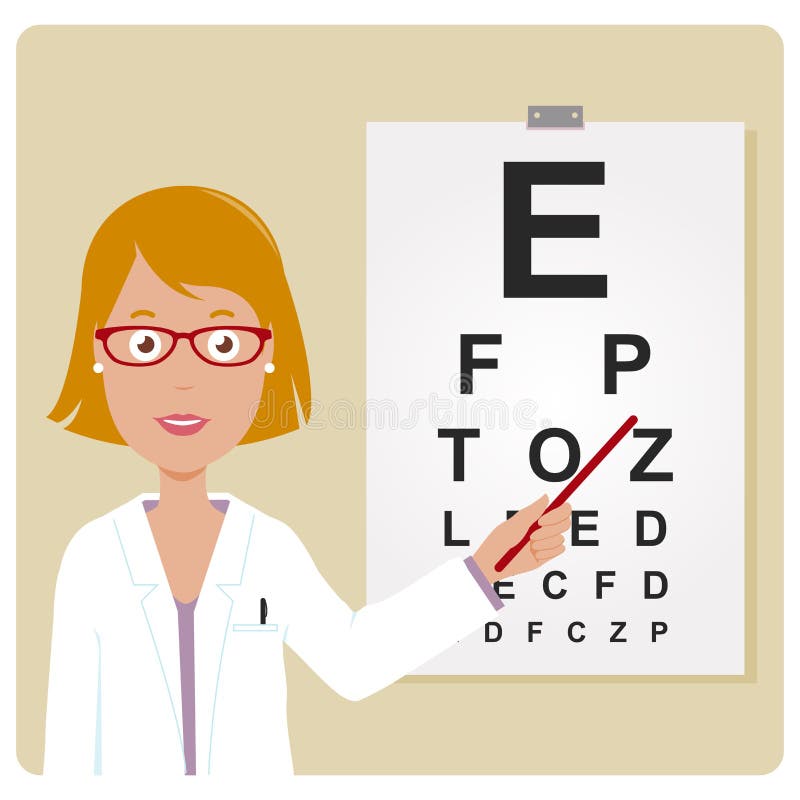 Ophthalmologist Using the Eye Chart. Eye Doctor Examining a Patient ...