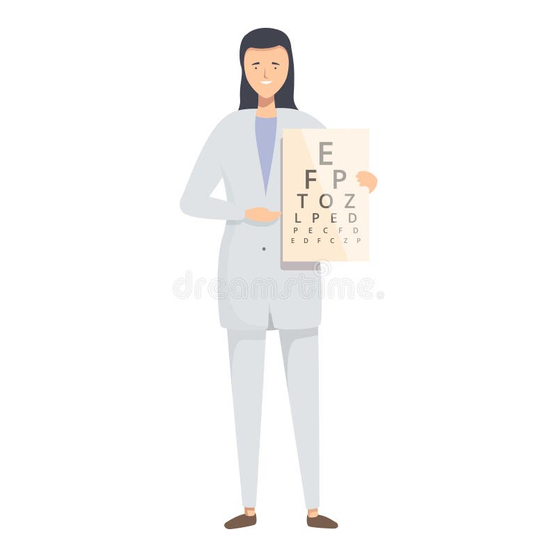 Female Optometrist Holding Eye Test Chart Stock Vector - Illustration ...