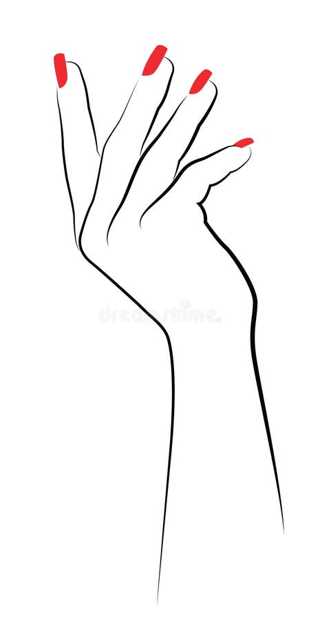 Female palm. stock illustration. Illustration of nail - 5594156