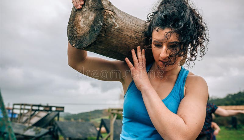 Woman carrying a trunk stock image. Image of competition - 144588681