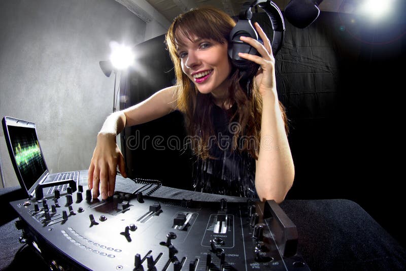 Female Party DJ stock image. Image of caucasian, hiphop - 51291077