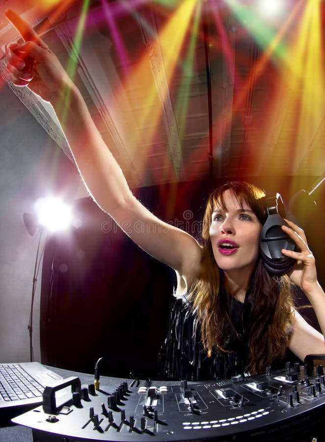 Female Party DJ stock photo. Image of hiphop, disco, girl - 51291374