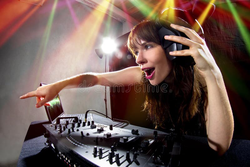 Female Party DJ stock image. Image of energetic, entertainment - 51292863