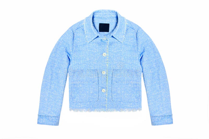 Female Blue Jacket Isolated on White Background Stock Illustration ...