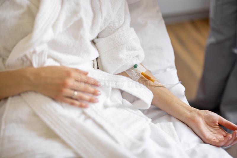 Female Patient with Catheter in Her Arm Stock Image - Image of ...