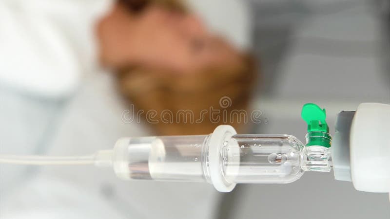 A Female Patient in a Hospital Ward with a Drip Stock Footage - Video ...