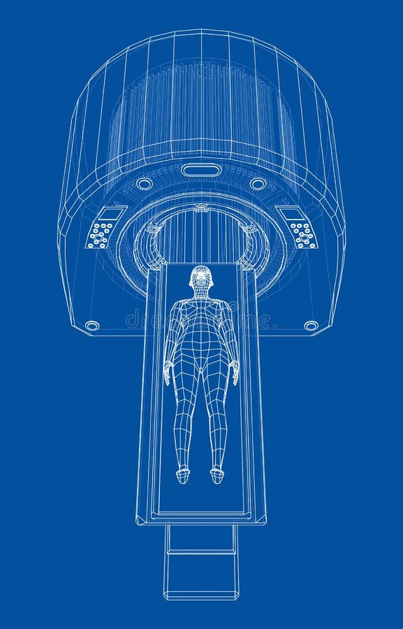 Female Patient Lying on a CT or MRI Scan. Vector Stock Vector ...