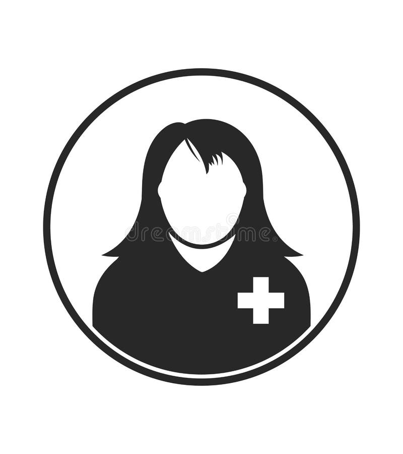 Female Patient Profile Icon with Circle Shape. Stock Vector ...