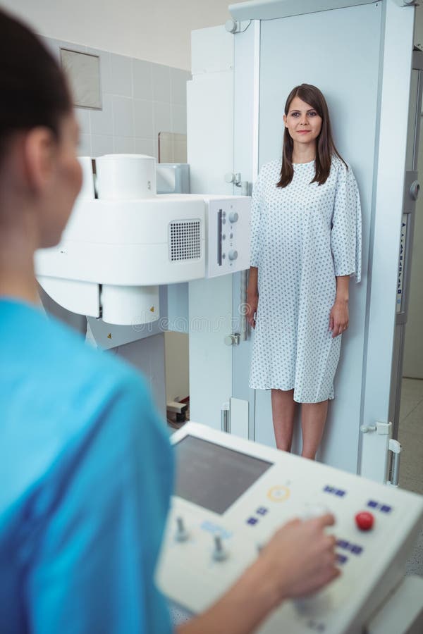 Female Patient Undergoing an X-ray Test Stock Photo - Image of ...