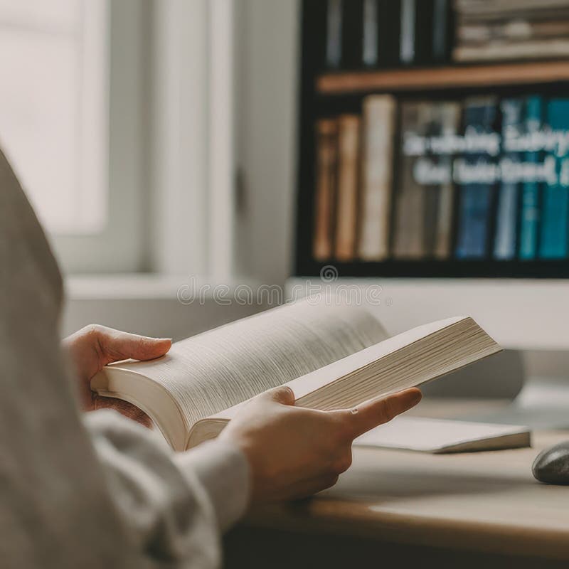 Female Person Reading a Book Stock Illustration - Illustration of young ...