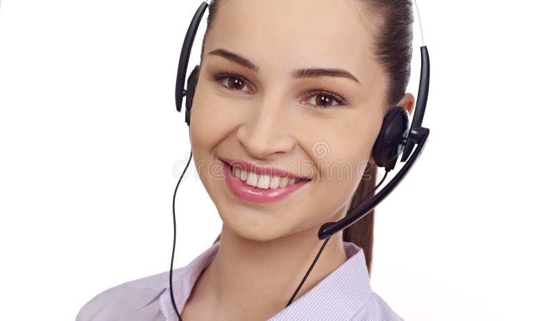 Female phone operator stock photo. Image of ethnicity - 107674470