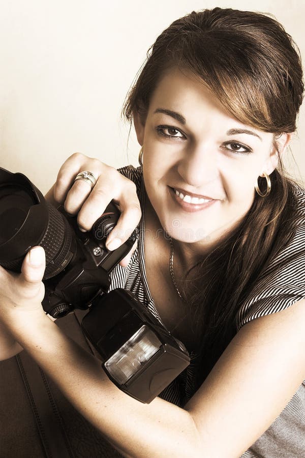 Female Photographer stock photo. Image of thirties, caucasian - 9086090