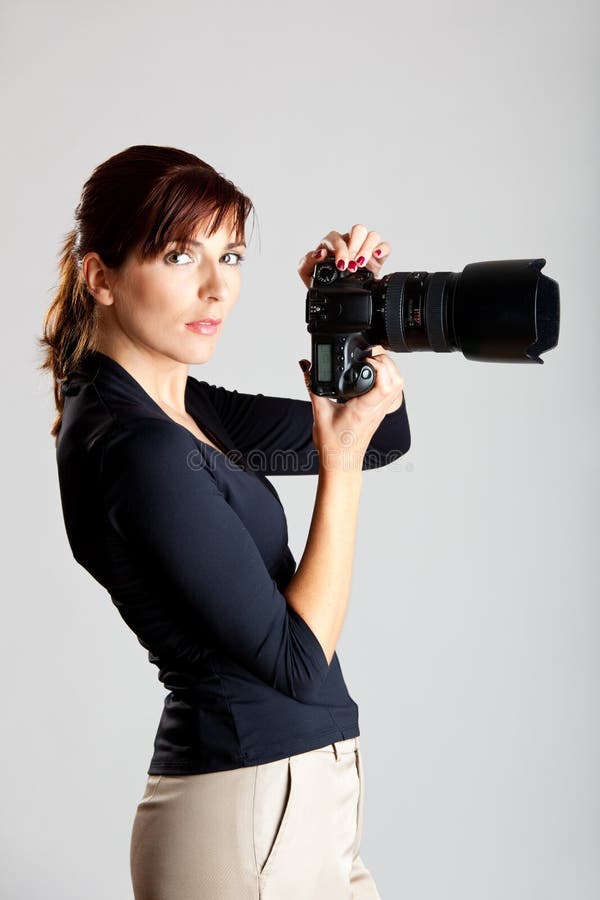 Female Photographer stock image. Image of focus, caucasian - 14564267
