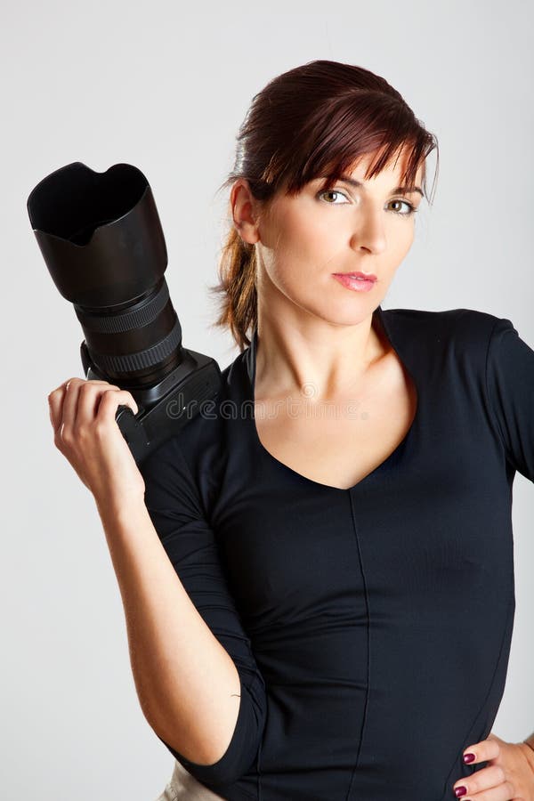 Female Photographer stock image. Image of focus, caucasian - 14564267