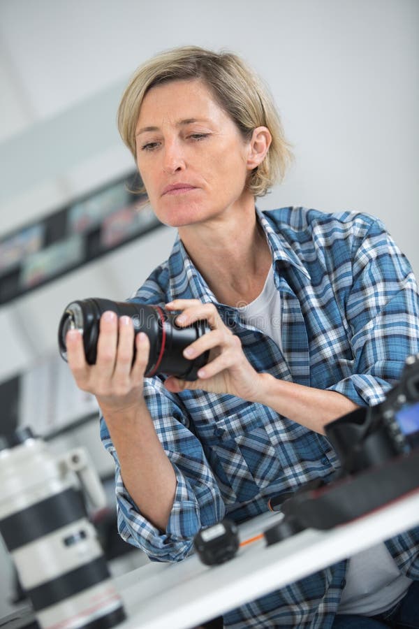 Female Photographer at Work Stock Photo - Image of enthusiasm, digital ...