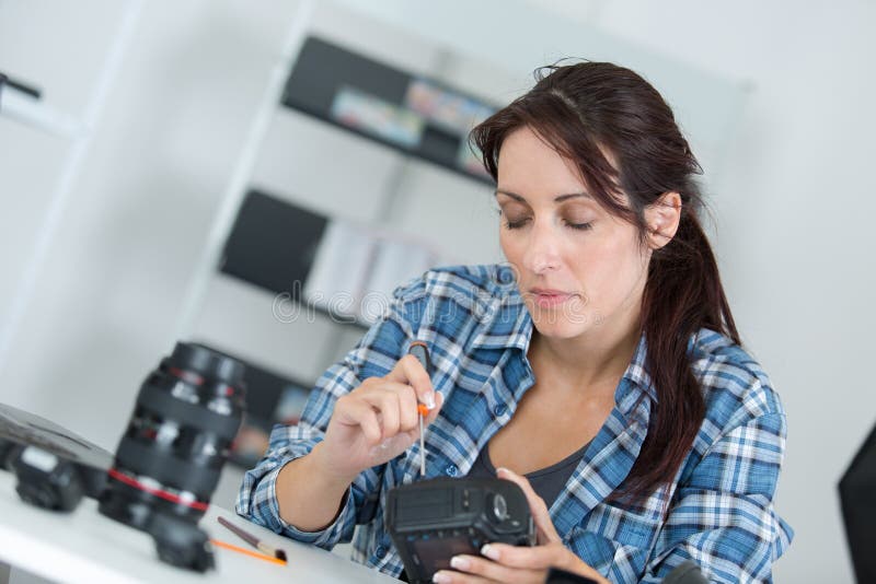 Female Photographer at Work Stock Photo - Image of photographic, modern ...