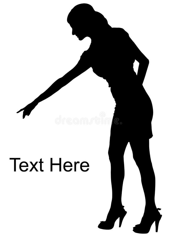 Female Pointing Down Side Picture. Image: 6833618