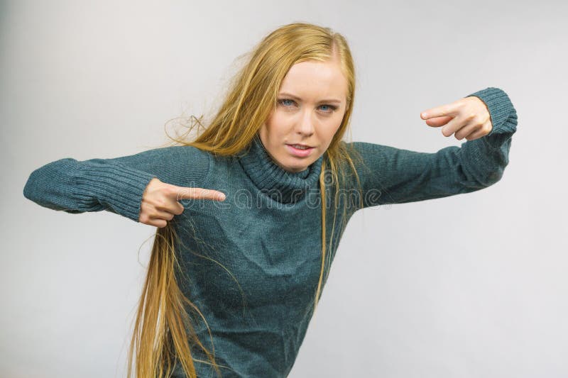 Female Pointing with Finger Stock Photo - Image of girl, female: 346792532