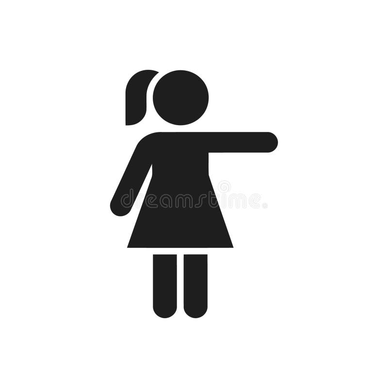 Female Pointing Gesture Icon Stock Vector - Illustration of female ...