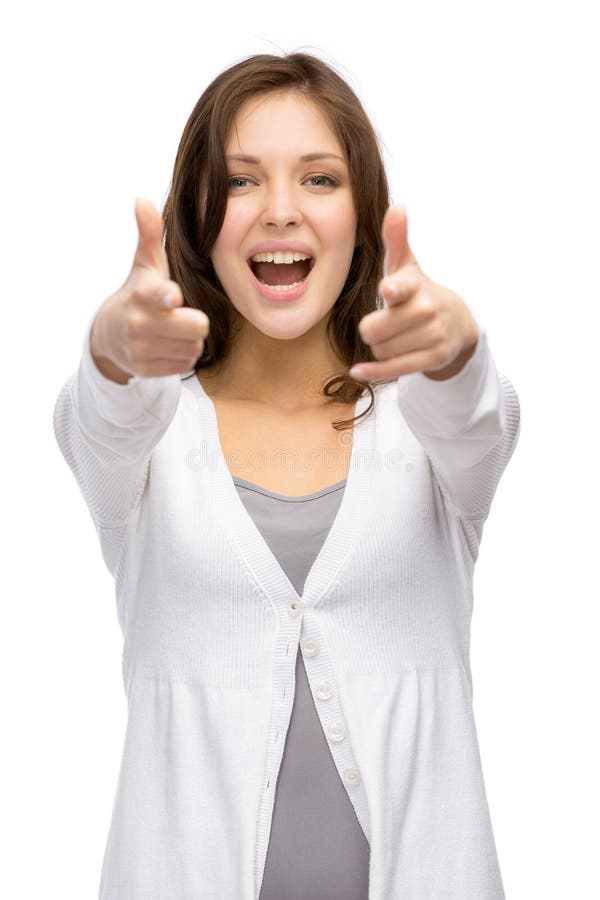 Female pointing with hand stock image. Image of caucasian - 34419007