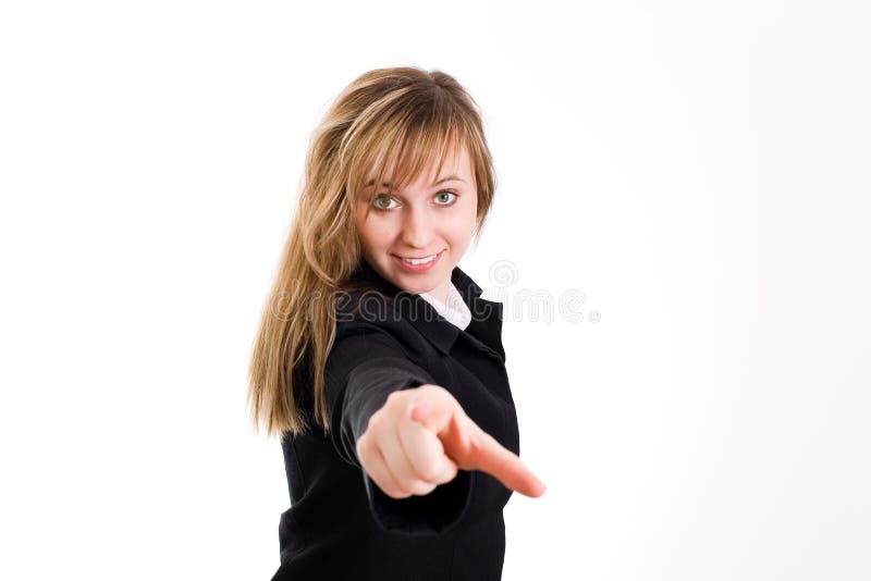 Female pointing at you. stock photo. Image of woman, young - 4781268