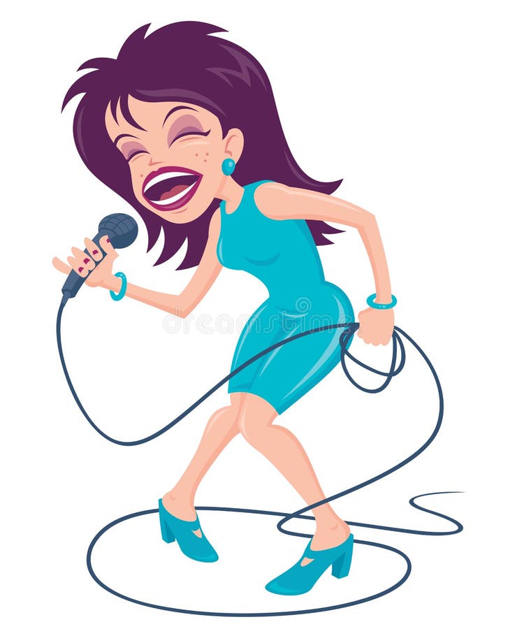 Female singer stock vector. Illustration of performer, pole - 268340