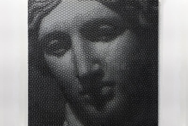 Female Portrait Made with Overlapping Twisted Wire Mesh Editorial Stock ...