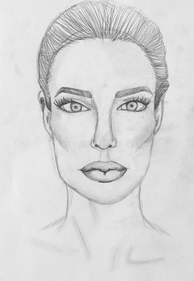 Female portrait stock illustration. Illustration of face - 92557626