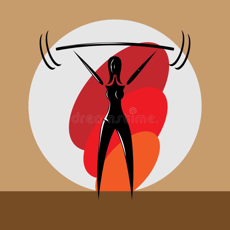Outline Female Bodybuilder Stock Illustrations – 219 Outline Female ...