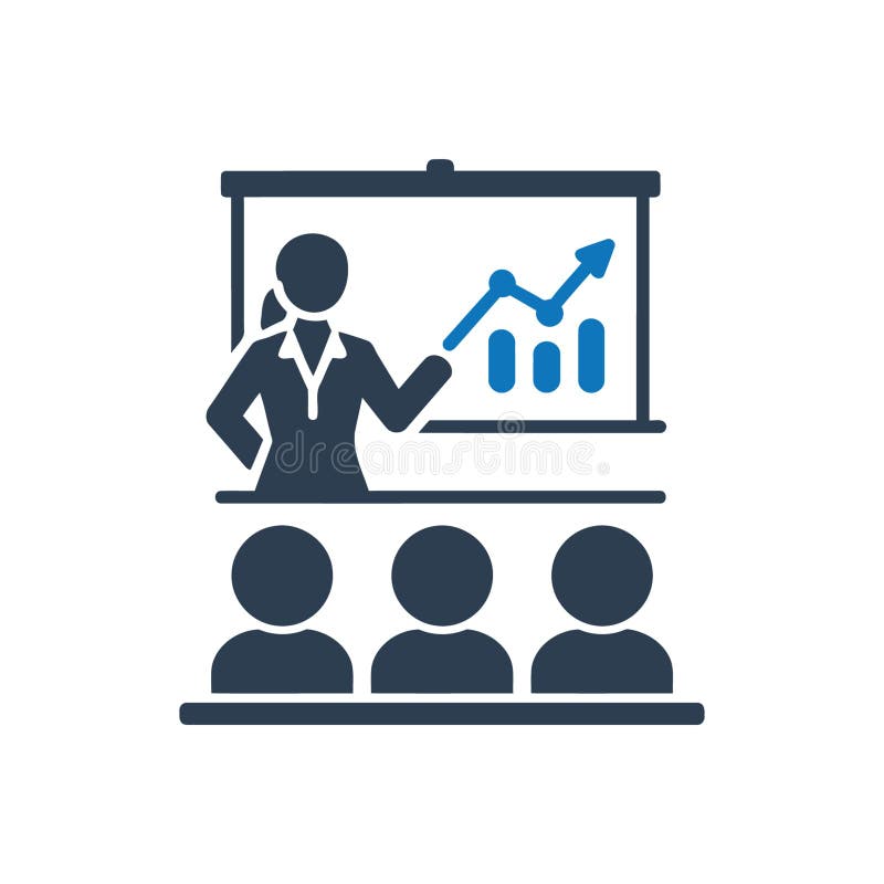 Female Presentation Graph Icon Stock Vector - Illustration of ...