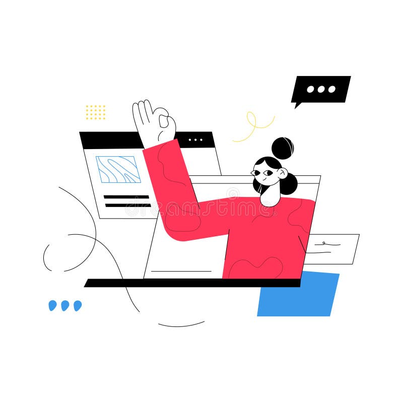 Female Professional Engaging in Online Presentation with OK Hand ...