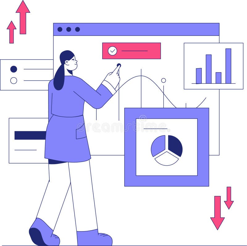 Female Professional Reviewing Business Analytics and Performance Charts ...