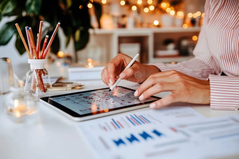 Female Professional Using a Tablet for Creative Digital Work Stock ...