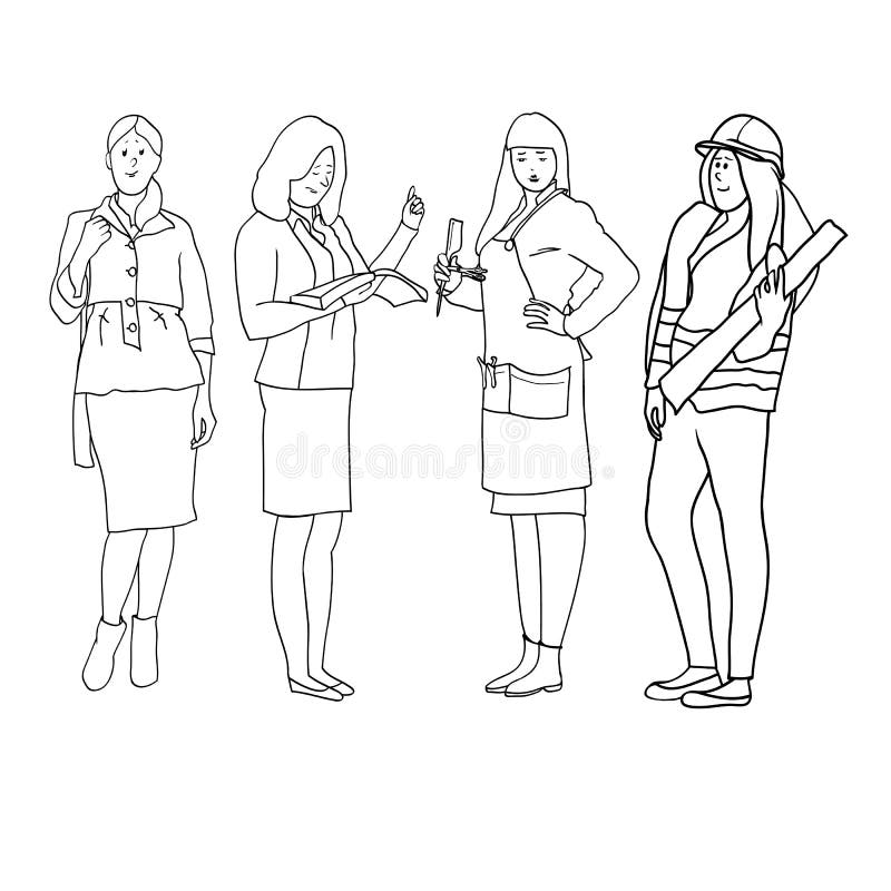 Female professions stock illustration. Illustration of isolated - 138991845