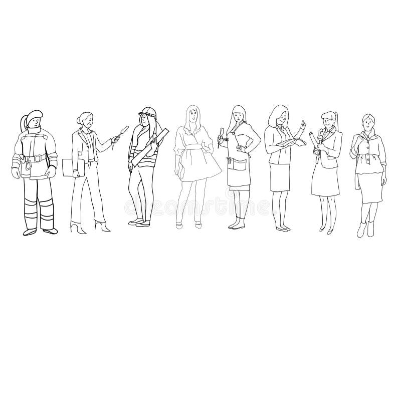 Female professions stock illustration. Illustration of child - 138991941