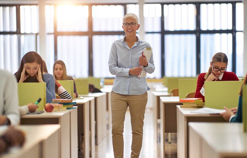 Female Professor at a Lecture at the University Stock Image - Image of ...