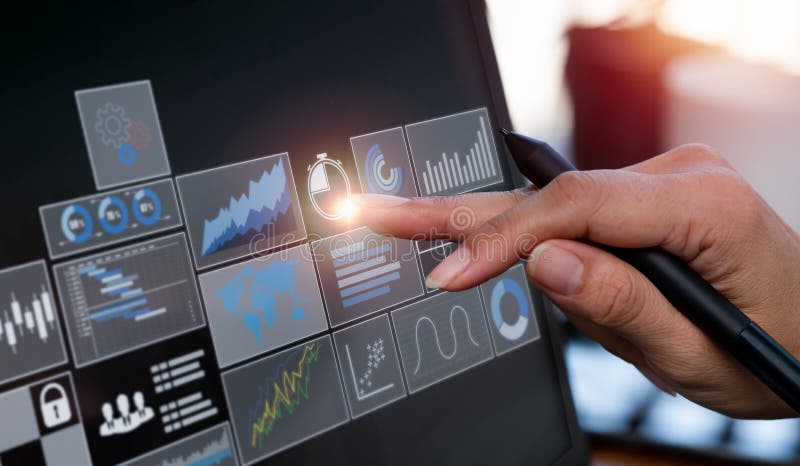 A Female Programmer Analyzes and Develops Data on a Future Virtual ...