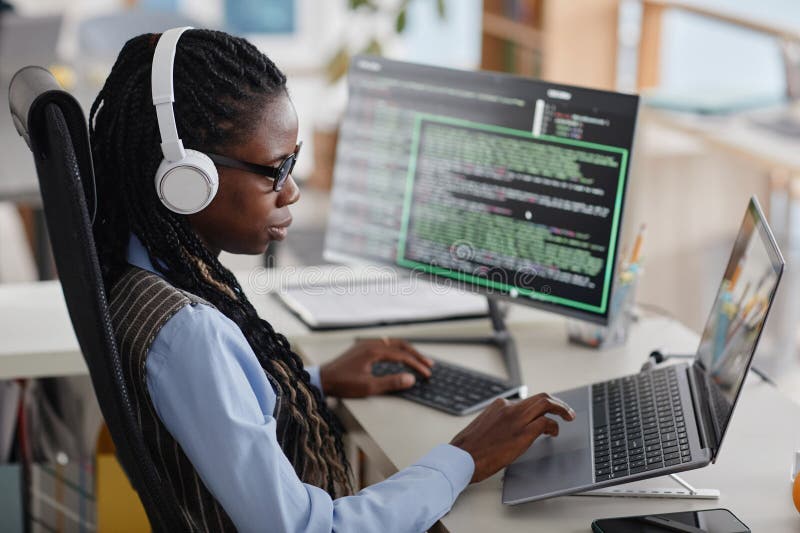 Focused Programmer Wearing Headphones Busy Office Stock Photos - Free & Royalty-Free Stock ...