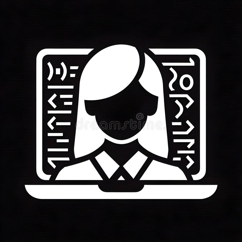 A Female Programmer or it Professional, Depicted in Front of a Laptop ...