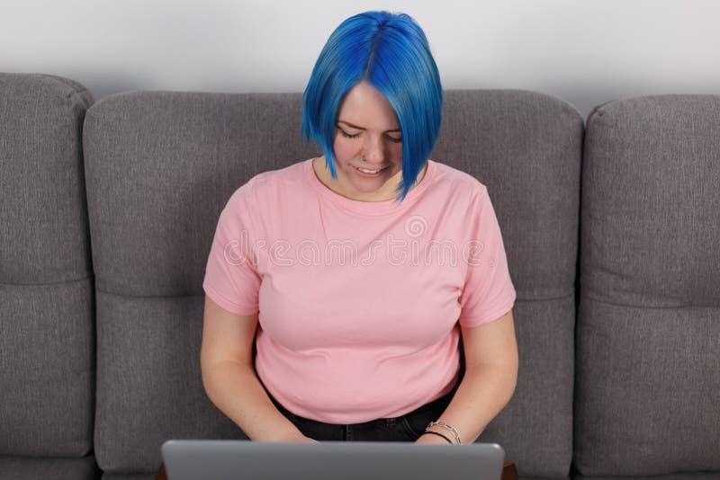 Female Programmer Typing Code On Laptop At Home Freelancer Woman Coding On Modern Notebook