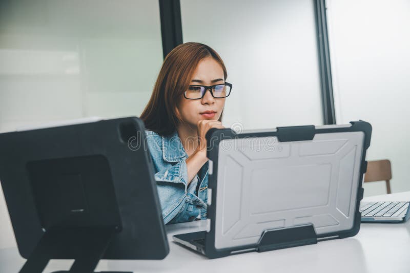 Female Programmer Working On Coding Software Development And Web