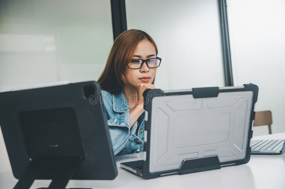 Female Programmer Working on Coding, Software Development and Web ...